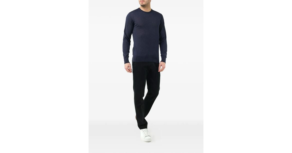 Al Duca d'Aosta Crew-Neck Long-Sleeve T-Shirt in Blue for Men | Lyst UK