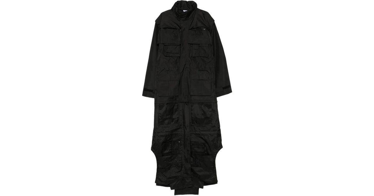 Vetements Multiple-Pocket Long Coat in Black for Men | Lyst UK