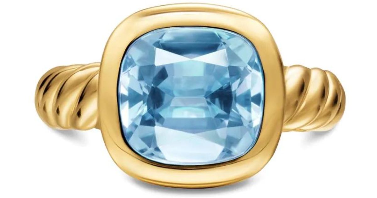 David Yurman 18K Dy Mercer Topaz Ring in Blue | Lyst
