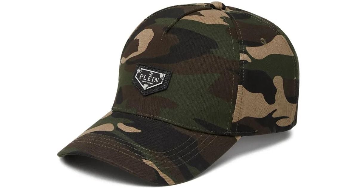 Philipp Plein Camouflage-Pattern Baseball Cap in Black | Lyst UK
