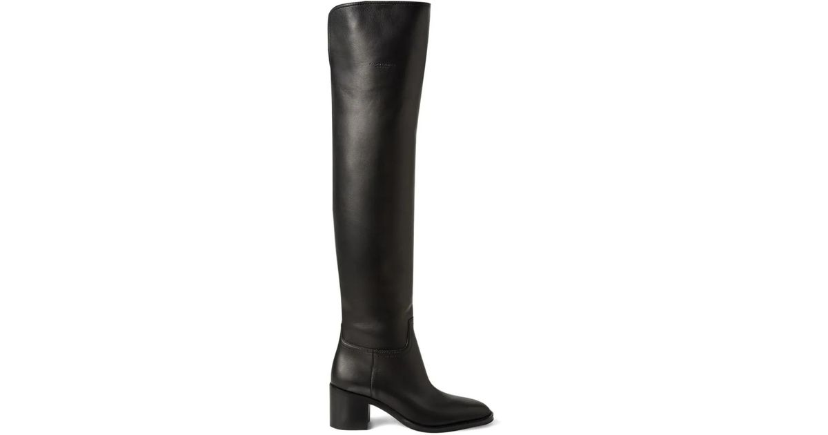 Ralph Lauren 55Mm Barnet Leather Over-The-Knee Boots in Black | Lyst