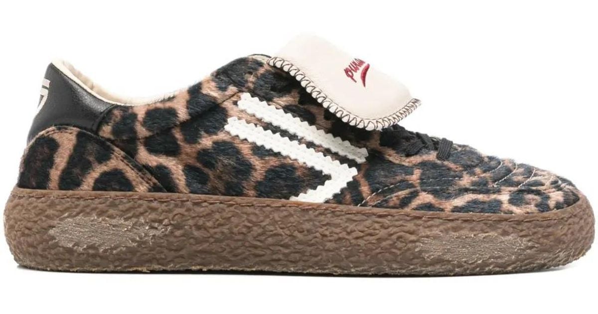PURAAI Leopard-Print Sneakers in Brown | Lyst UK