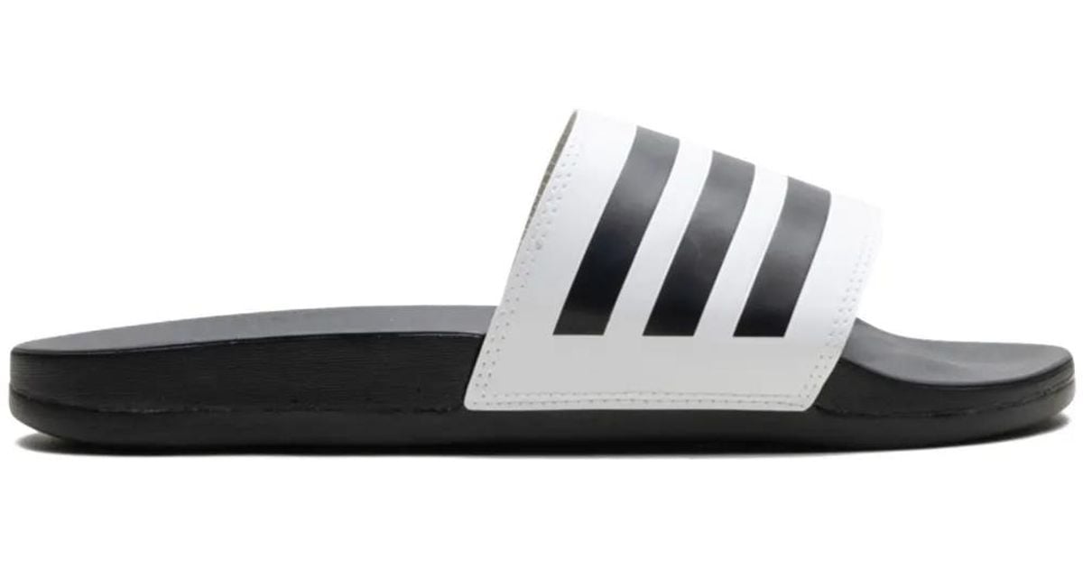 adidas Adilette Comfort "Cloud/Core" Slides in White for Men | Lyst