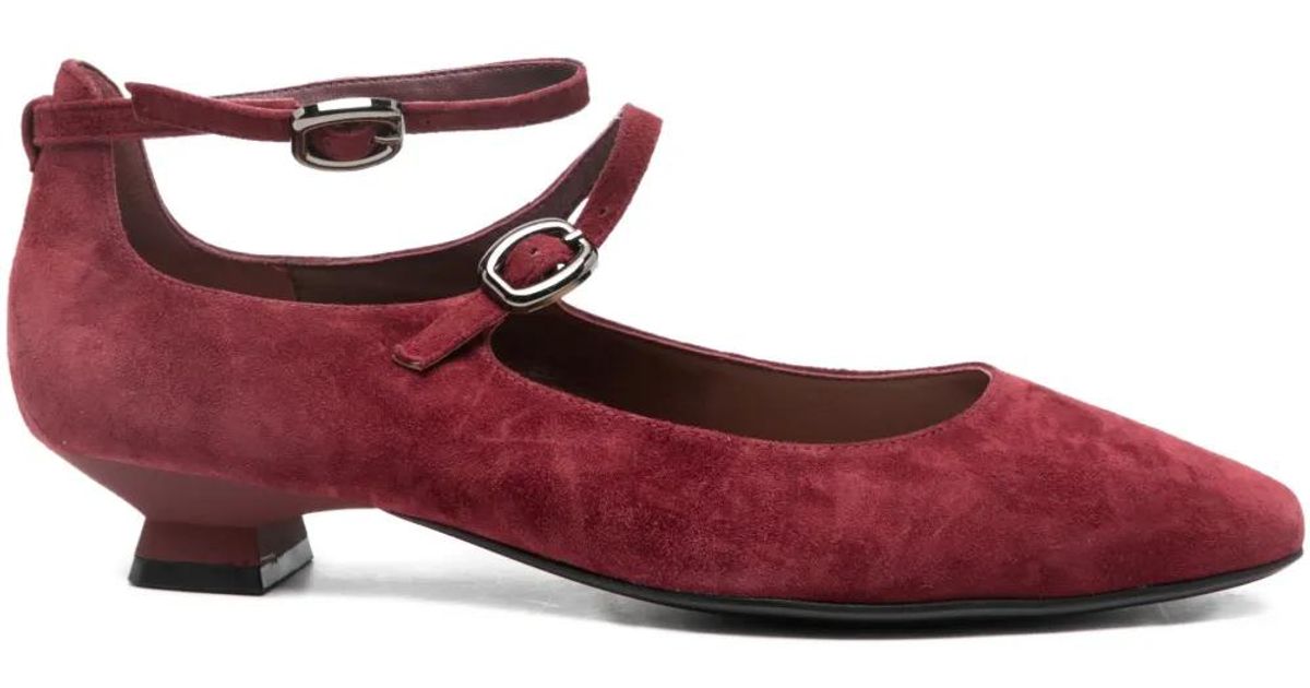 Marc Ellis Ankle-strap Flat Pumps in Red | Lyst UK