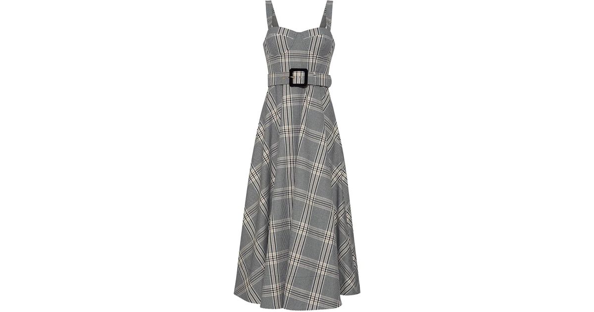 Cara Cara Calypso Belted Bustier Midi Dress in Gray | Lyst