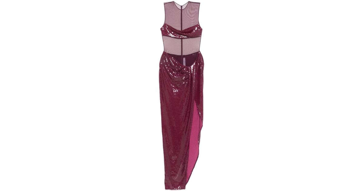 Alex Perry Sequin-Embellished Maxi Dress in Purple | Lyst