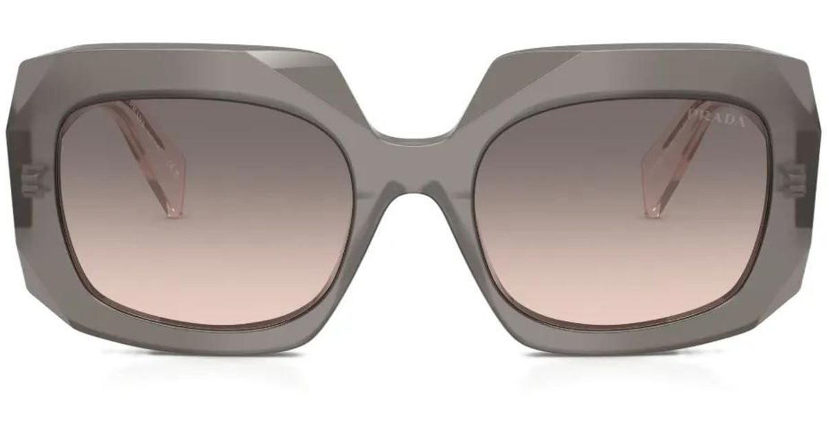 Prada Symbole Oversized-Frame Sunglasses in Grey | Lyst UK