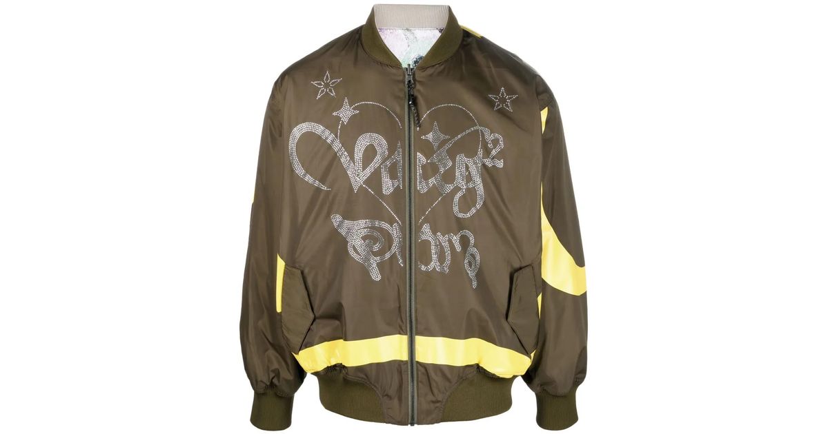Perks And Mini Varg 2.0 Reversible Bomber Jacket in Green | Lyst UK