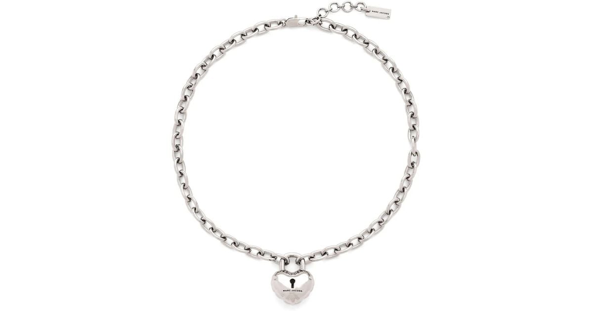 Marc Jacobs Heart Balloon Pendant Necklace in White | Lyst UK