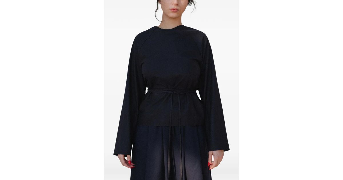 Baserange Apron Silk Maxi Dress in Blue | Lyst
