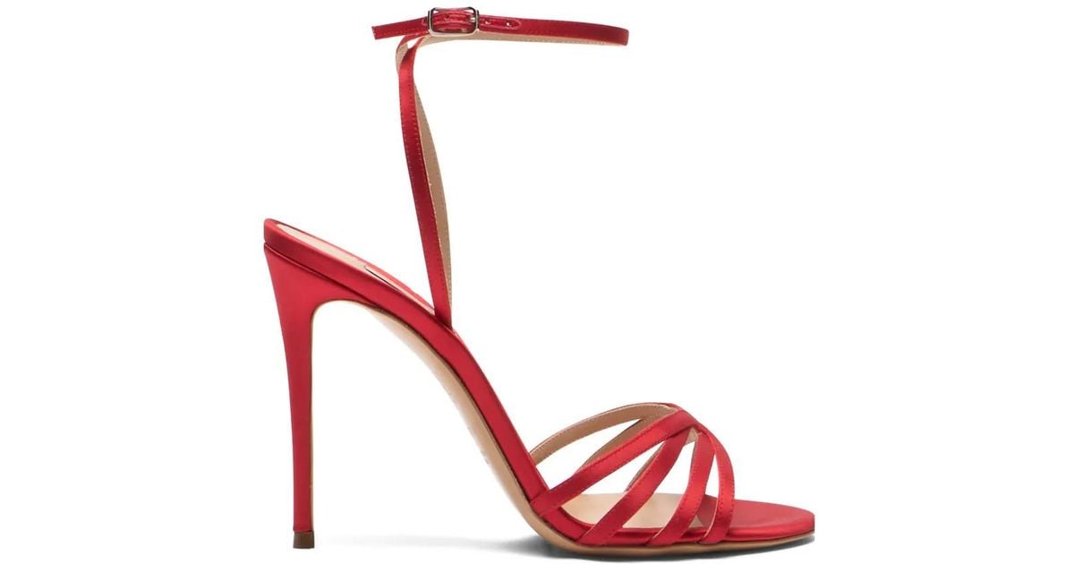 Casadei Julia Satin Sandals in Red | Lyst UK