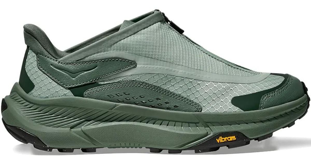 Hoka One One Transport Zip-Front Mesh Sneakers in Green for Men | Lyst