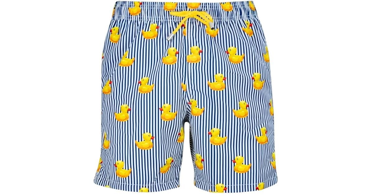 MC2 Saint Barth Ducky Stripe Swim Shorts in Blue for Men | Lyst UK