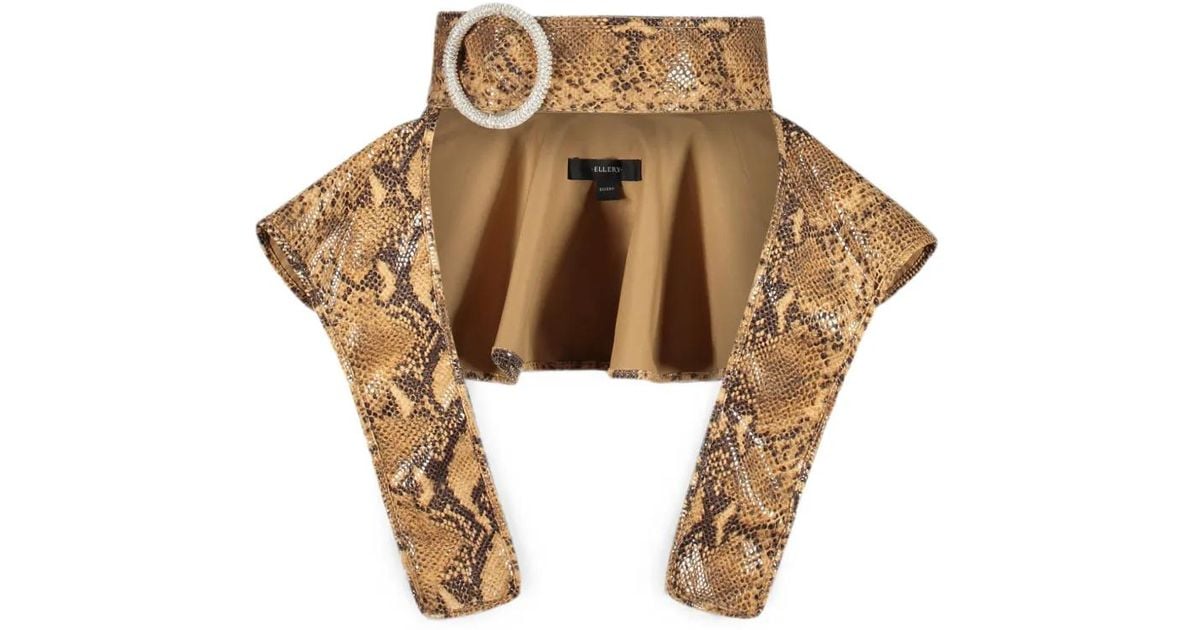 Ellery Snake-Effect Peplum Belt in Metallic | Lyst UK