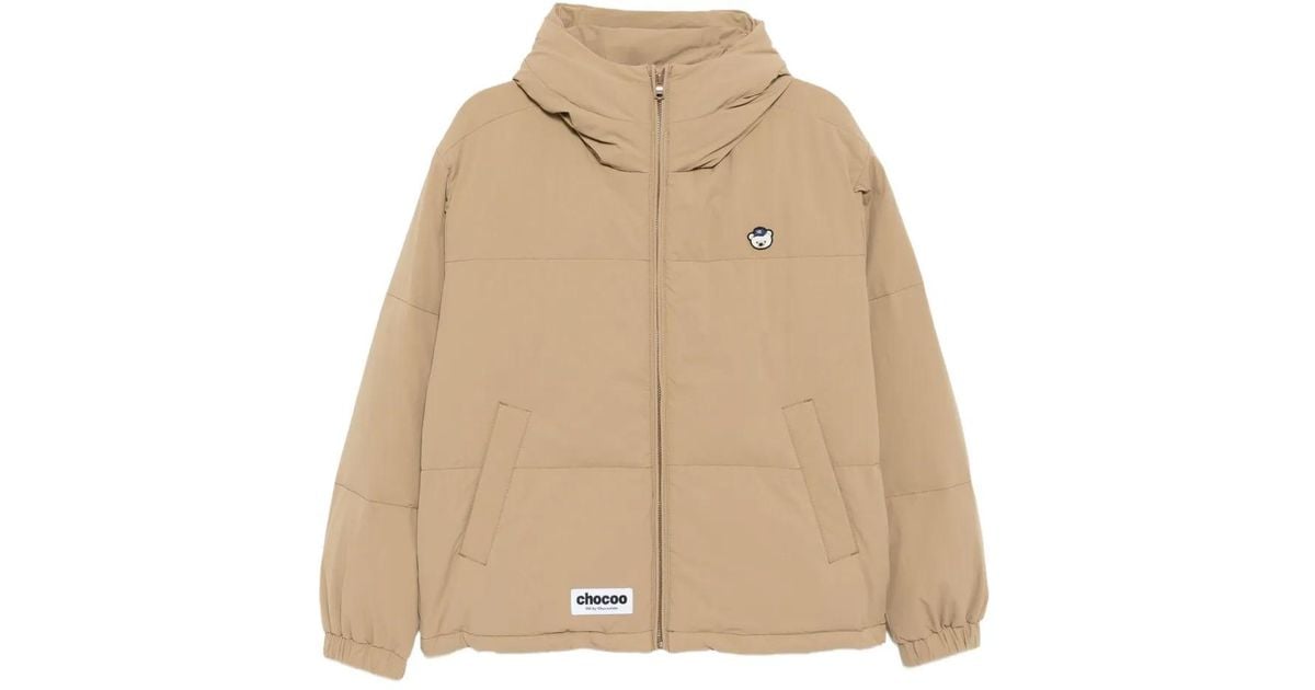 Chocoolate X Russell Athletic Puffer Jacket in Natural for Men | Lyst UK