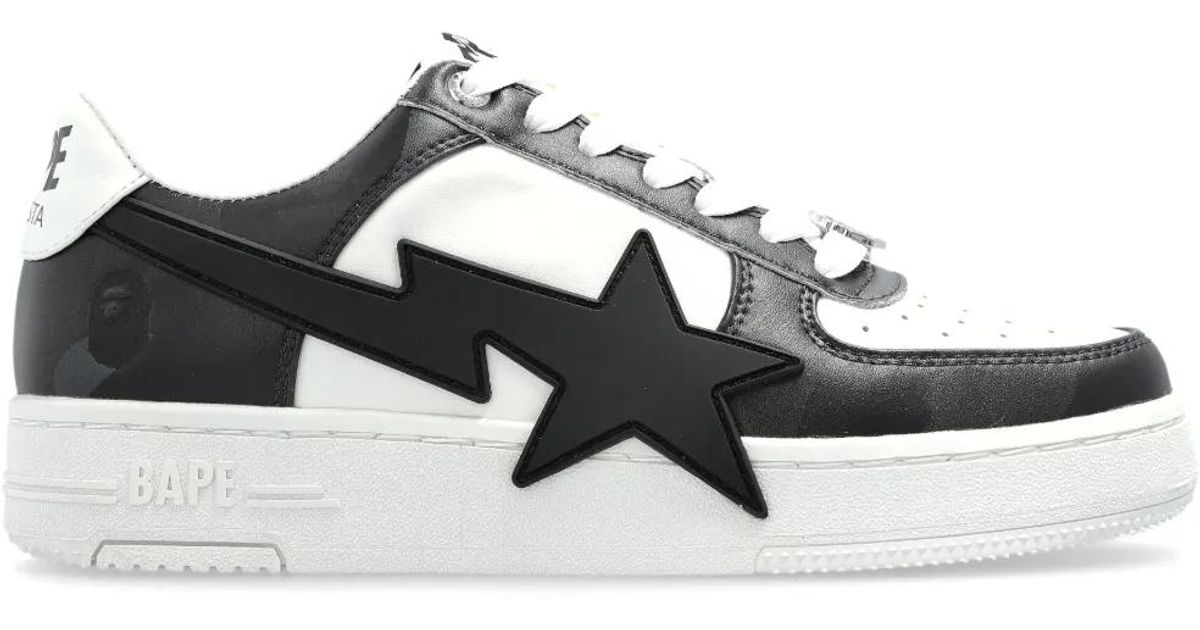 A Bathing Ape Bape Star-Lightning Sneakers in White | Lyst