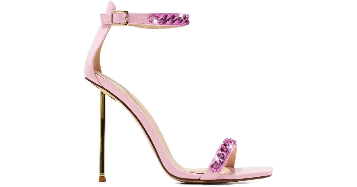 Femme LA 110Mm Imogen Chain Sandals in Pink | Lyst UK