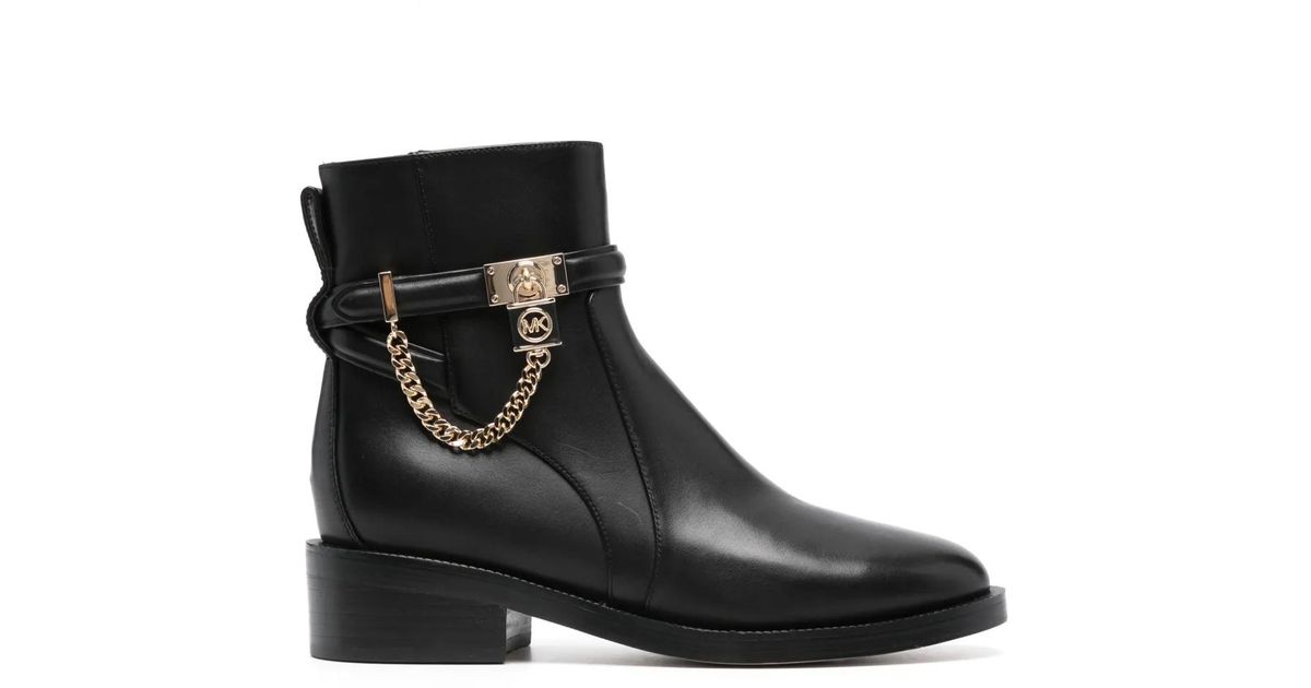 Michael Kors Hamilton Flat Bootie in Black | Lyst