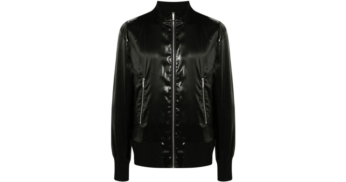 SAPIO Ciré-Effect Jacket in Black | Lyst UK