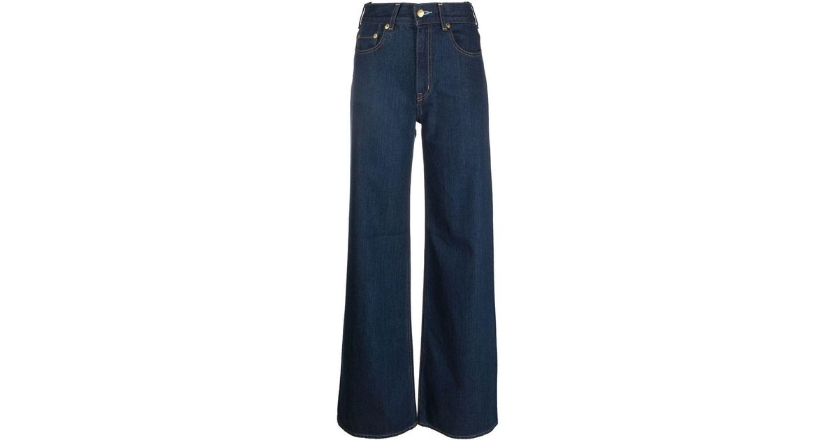 Tu Es Mon Tresor Denim High-waisted Wide Leg Jeans in Blue | Lyst