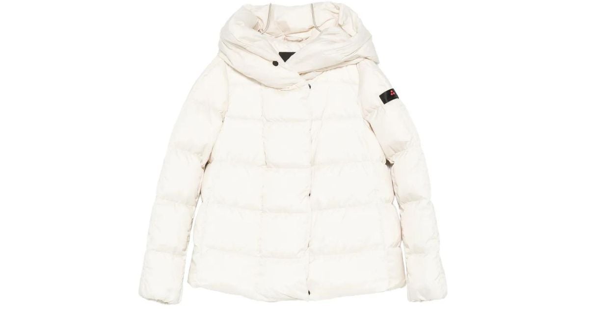 Peuterey Coat With Tailored Fit in Natural | Lyst UK