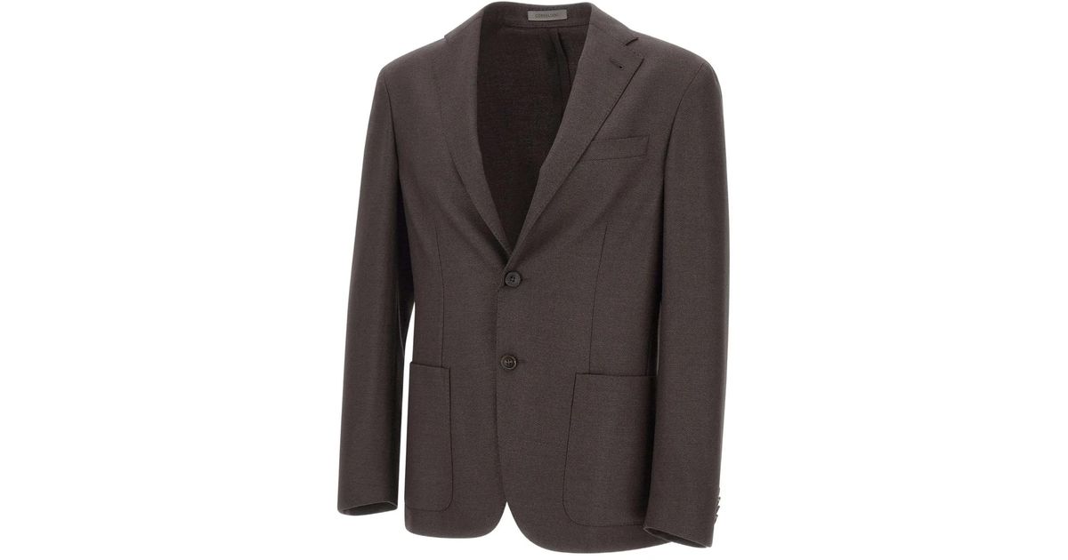 Corneliani Textured Narrow-Lapels Blazer in Black for Men | Lyst UK
