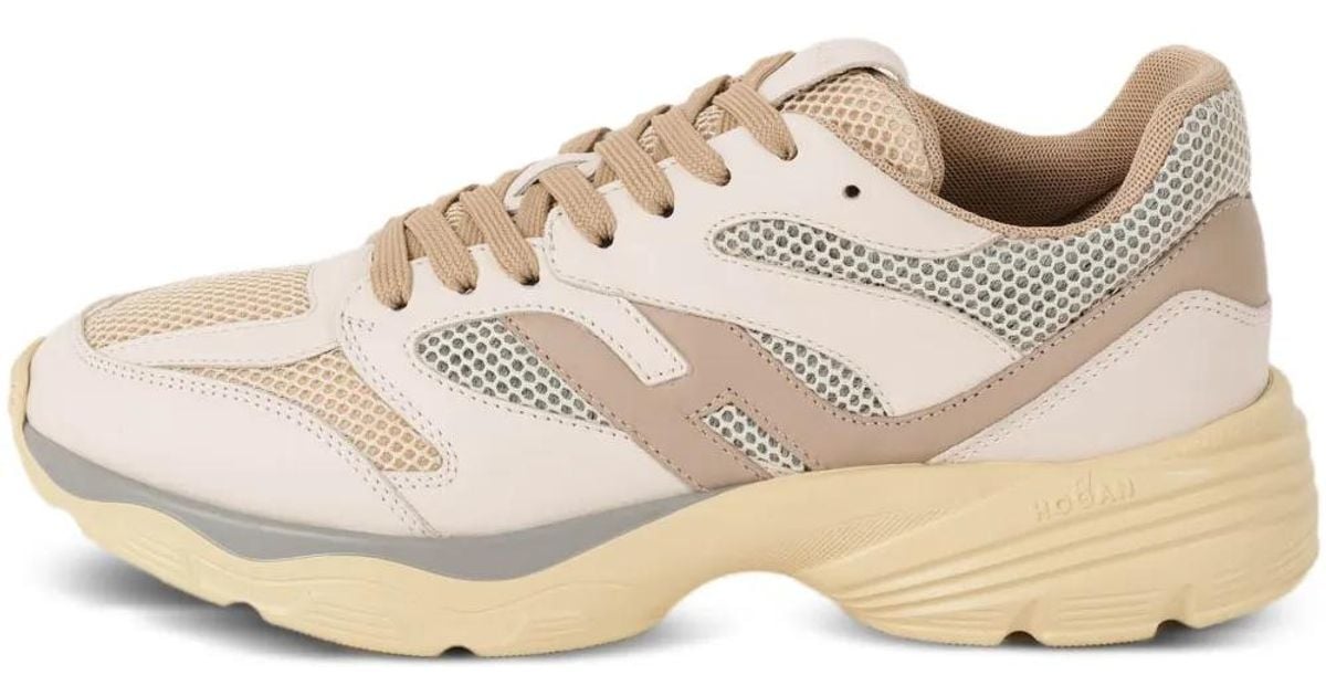 Hogan Logo Mesh Sneakers in Natural for Men | Lyst UK
