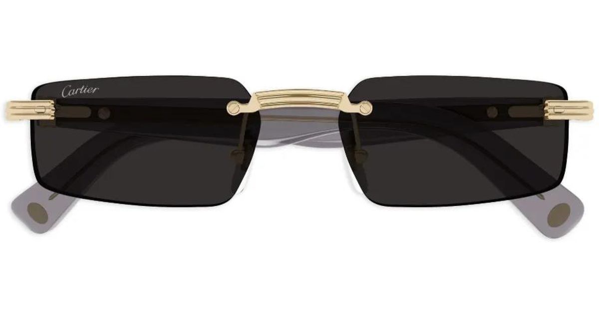 Cartier Rimless Sunglasses in Black for Men | Lyst UK