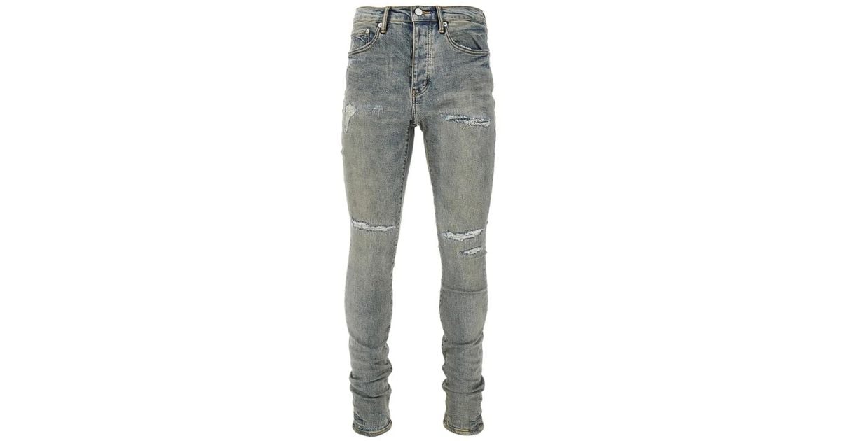Purple Brand P001 Distressed Jeans in Grey for Men | Lyst UK