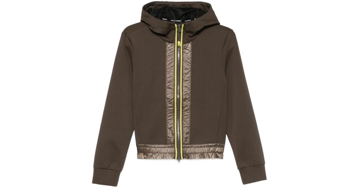 Marc Cain Quilted Hooded Jacket in Green | Lyst UK