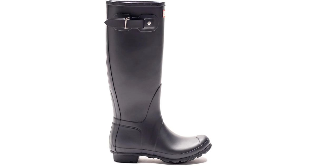 HUNTER Logo-Appliqué Boots in Blue | Lyst