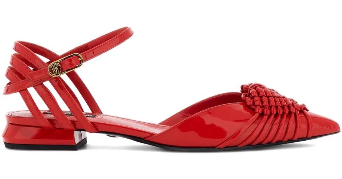 Roberto Cavalli Woven Sandals in Red | Lyst UK