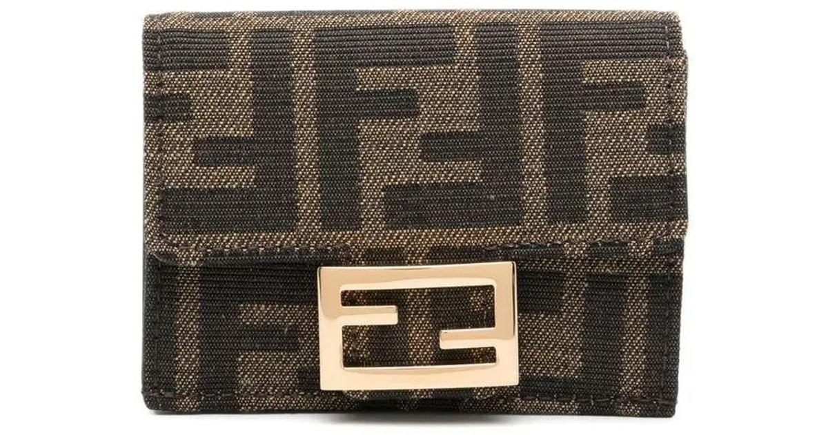 Fendi Ff-Logo Pattern Wallet in Grey | Lyst UK