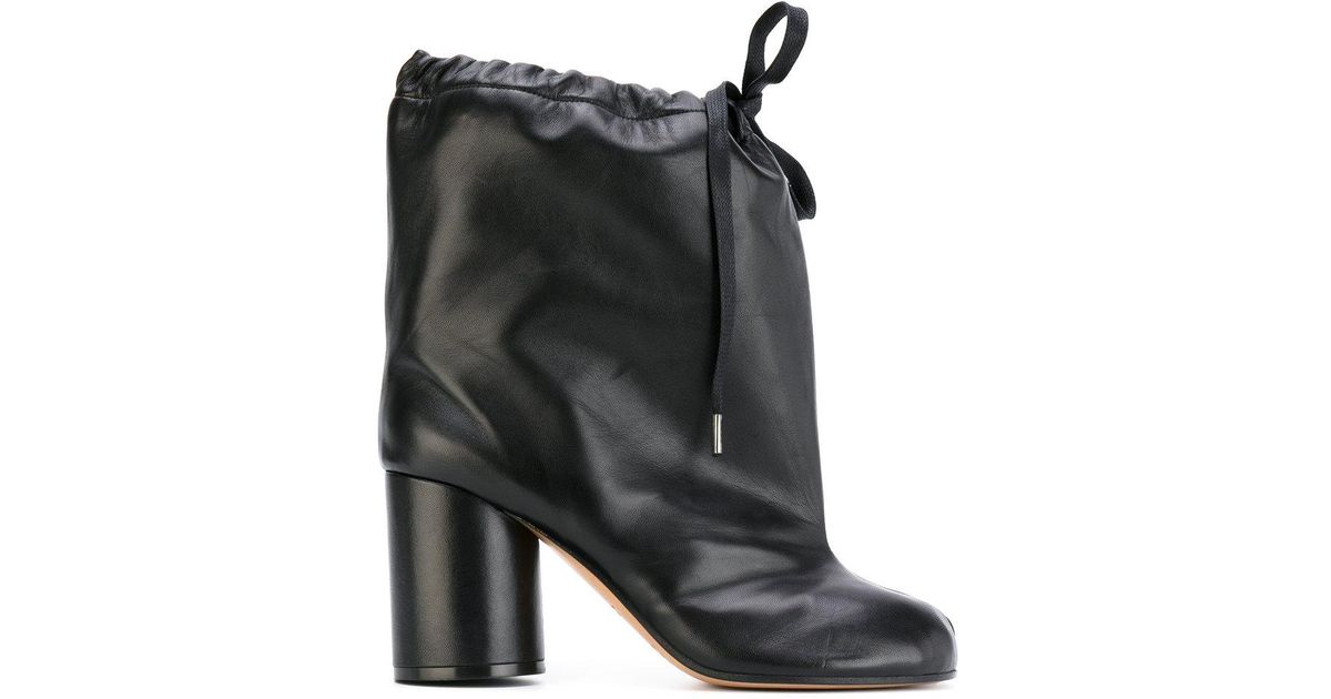 Maison Margiela Tabi Drawstring Ankle Boots in Black | Lyst