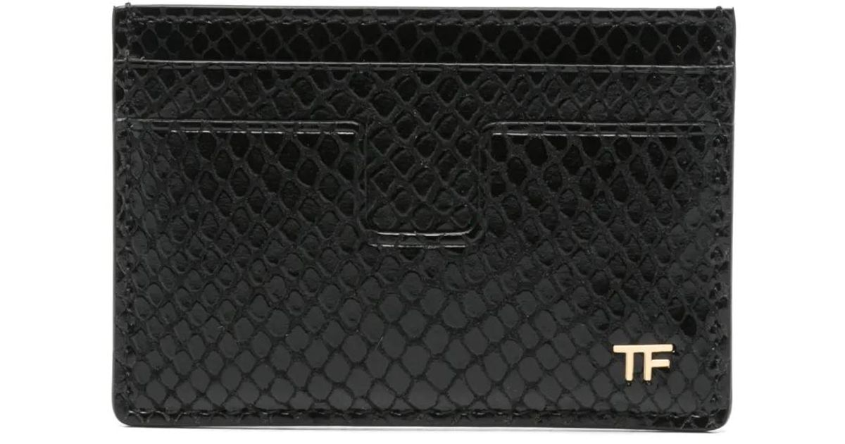 Tom Ford Python-Print Card Holder in Black for Men | Lyst