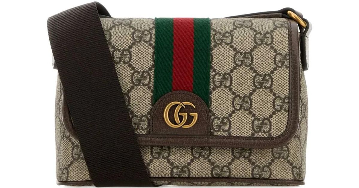Gucci Printed Mini Ophidia Crossbody Bag in Black for Men | Lyst