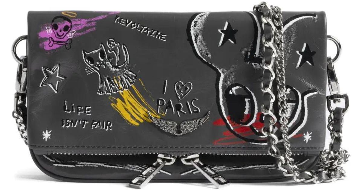 Zadig & Voltaire X Humberto Cruz Rock Clutch Bag in Gray | Lyst