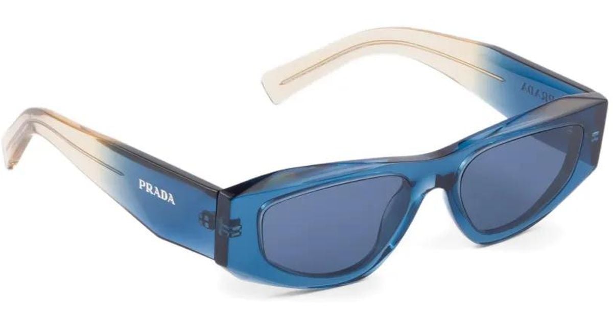 Prada Symbole Rectangle-Frame Sunglasses in Blue for Men | Lyst UK