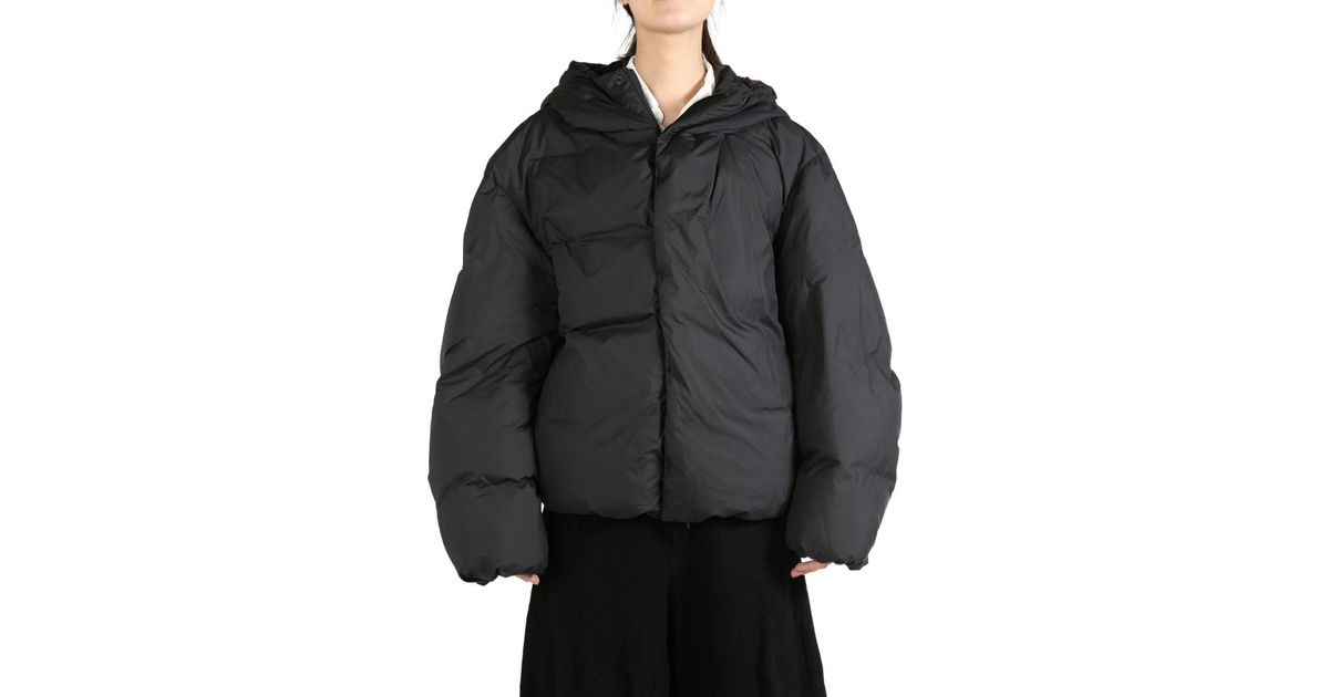 Amomento Hooded Down Puffer Jacket in Black | Lyst Amomento Hooded Down Puffer Jacket in Black | Lyst