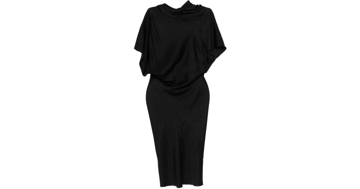 Rick Owens Draped Dress in Black | Lyst UK