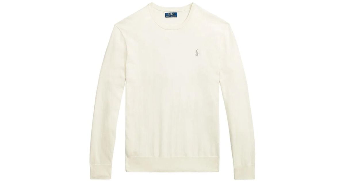 Polo Ralph Lauren Logo-Embroidered Sweater in White for Men | Lyst UK