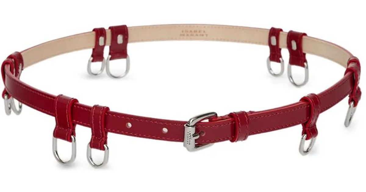 Isabel Marant Chelsea Belt in Red | Lyst