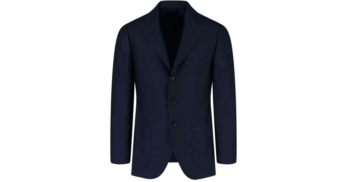 Cesare Attolini Blazer Monopetto En Cachemire in Blue for Men | Lyst