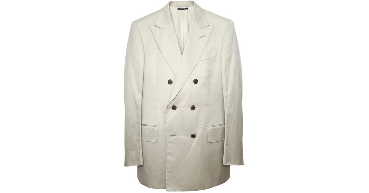 Tom Ford Atticus Double-Breasted Blazer in White for Men | Lyst UK