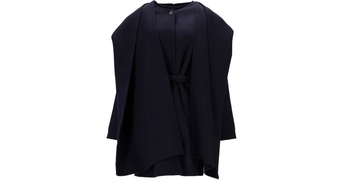 P.A.R.O.S.H. Belted Cape in Blue | Lyst UK