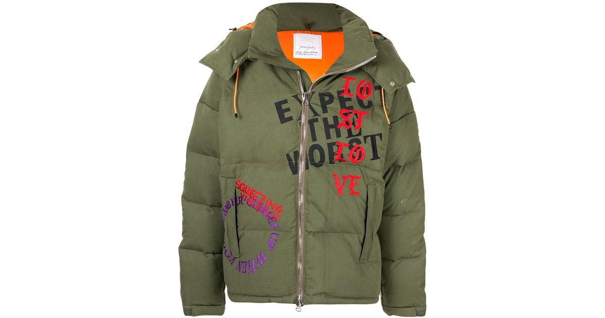 READYMADE Oversized Graphic-print Puffer Jacket in Green for Men | Lyst