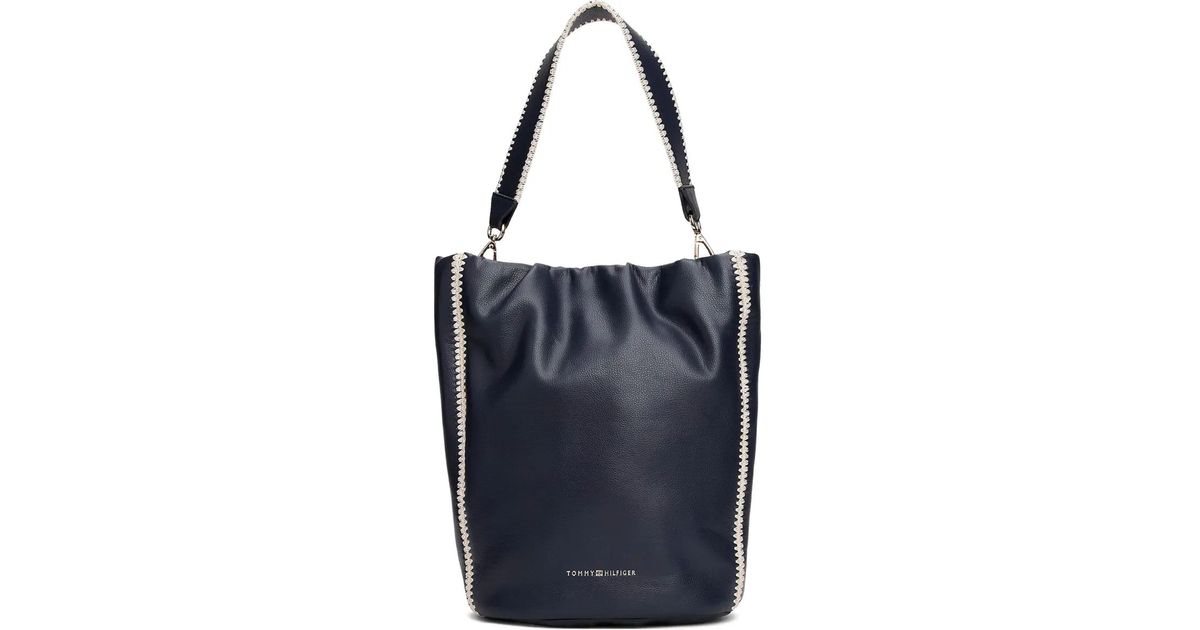 Tommy Hilfiger Braided-Trim Bag in Blue | Lyst