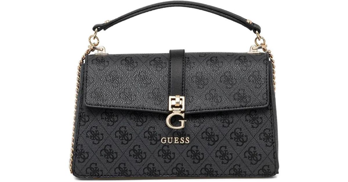 Guess Monogram-Pattern Shoulder Bag in Black | Lyst UK