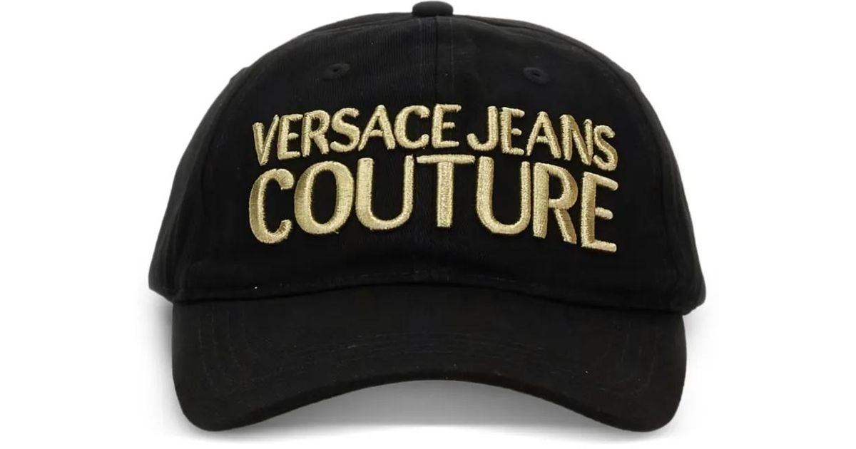 Versace Jeans Couture Logo-Embroidered Baseball Cap in Black | Lyst UK