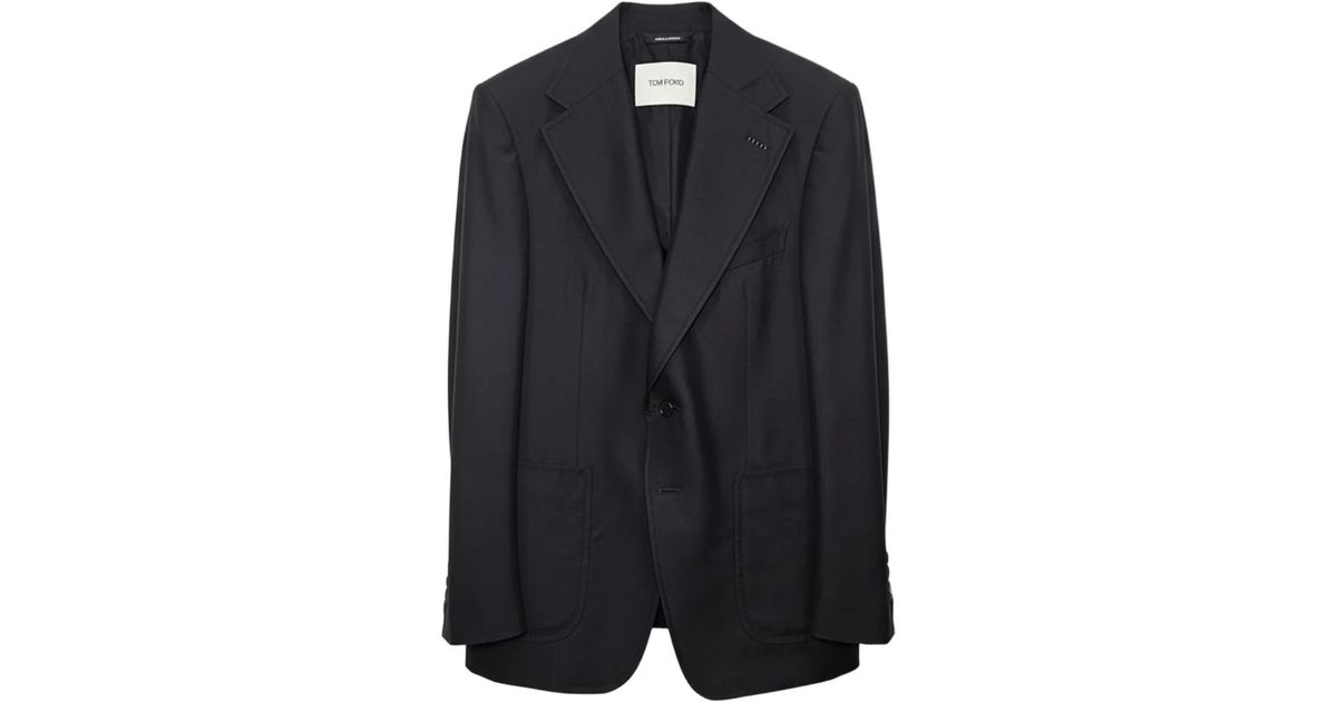 Tom Ford Notched-Lapel Patch-Pocket Blazer in Black for Men | Lyst UK